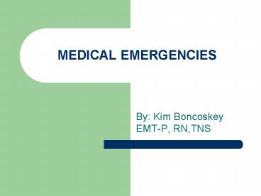 MEDICAL EMERGENCIES presentation | free to view