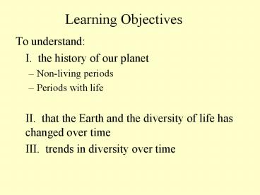 PPT – Learning Objectives PowerPoint presentation | free to download ...