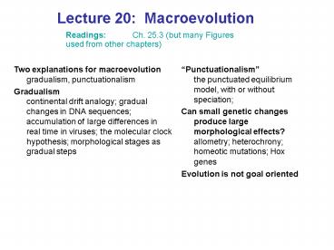 Lecture 20: Macroevolution presentation | free to view