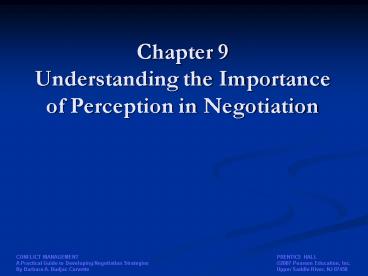 PPT – Chapter 9 Understanding the Importance of Perception in ...