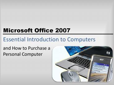 Essential Introduction to Computers presentation | free to view