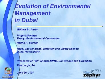 Evolution of Environmental Management presentation | free to view