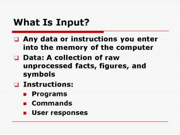 What Is Input presentation | free to view
