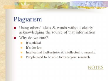 PPT – Plagiarism PowerPoint presentation | free to view - id: 2e675-M2VhN