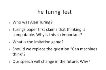 The Turing Test presentation | free to download