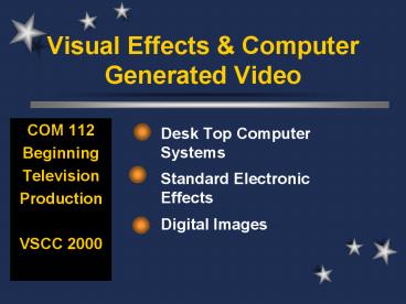 Visual Effects presentation | free to view