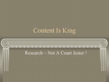 PPT – Content Is King PowerPoint presentation | free to view - id ...