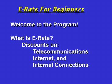 PPT – Welcome to the Program PowerPoint presentation | free to view ...