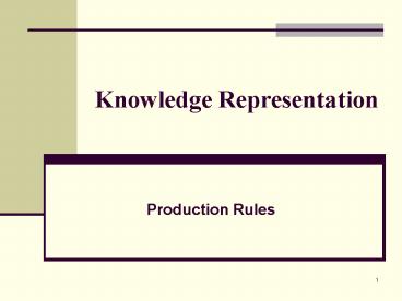 PPT – Knowledge Representation PowerPoint presentation | free to view ...