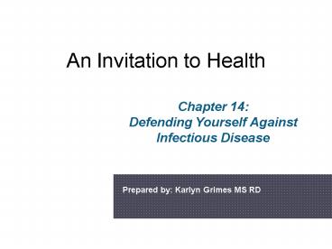 An Invitation to Health presentation | free to view