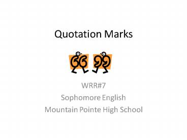 Quotation Marks presentation | free to view
