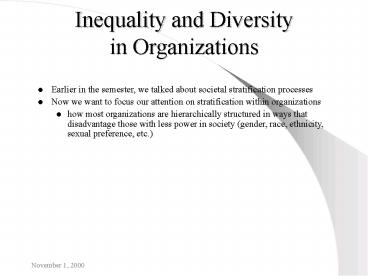 Inequality and Diversity presentation | free to view
