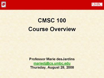 CMSC 100 Course Overview presentation | free to download