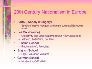20th Century Nationalism in Europe presentation | free to view