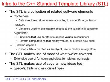 Intro to the C Standard Template Library STL presentation | free to view