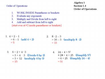 Order of Operations presentation | free to view