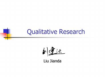 Qualitative Research presentation | free to view