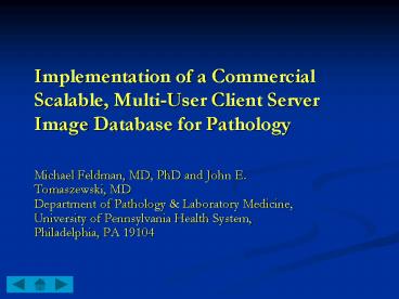 PPT – Implementation of a Commercial Scalable, MultiUser Client Server ...