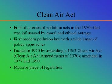 Clean Air Act presentation | free to view