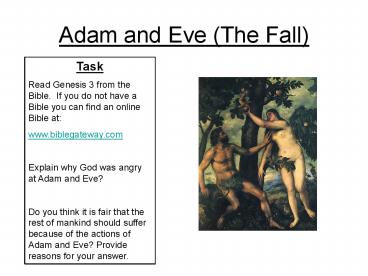 Adam and Eve The Fall presentation | free to view