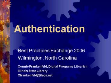 PPT – Authentication PowerPoint presentation | free to view - id: 3103f ...