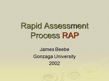 PPT – Rapid Assessment Process RAP PowerPoint presentation | free to ...