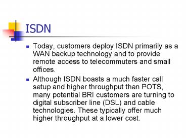 PPT – ISDN PowerPoint presentation | free to view - id: 316fd-NzM2Z