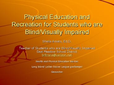 PPT – Physical Education and Recreation for Students who are ...