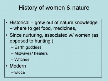 History of women presentation | free to view