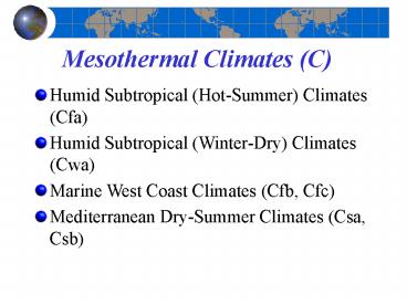 Mesothermal Climates (C) presentation | free to download