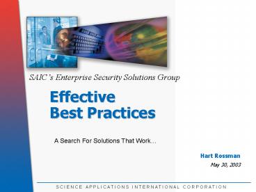 Effective Best Practices presentation | free to view