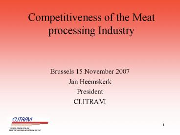 PPT – Competitiveness of the Meat processing Industry PowerPoint ...