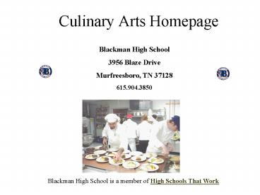 PPT – Culinary Arts Homepage PowerPoint presentation | free to view ...