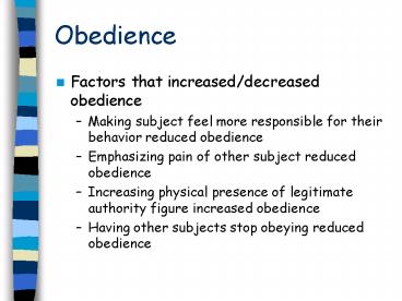 PPT – Obedience PowerPoint presentation | free to view - id: 32f96-YmJmM