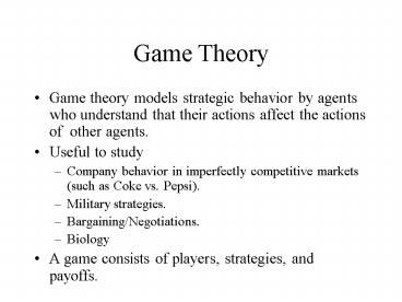 PPT – Game Theory PowerPoint presentation | free to download - id ...