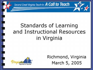 Standards of Learning and Instructional Resources in Virginia ...