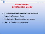 How to design a questionnaire / survey presentation | free to view