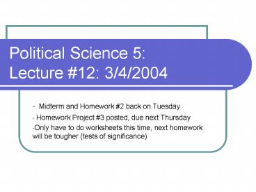 PPT – Political Science 5: Lecture PowerPoint presentation | free to ...