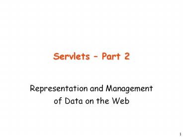 Servlets presentation | free to download