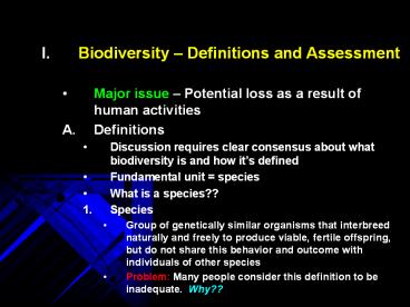 PPT – Biodiversity PowerPoint presentation | free to download - id ...