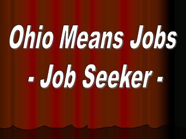 Ohio Means Jobs presentation | free to view
