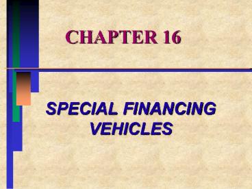 SPECIAL FINANCING VEHICLES presentation | free to download