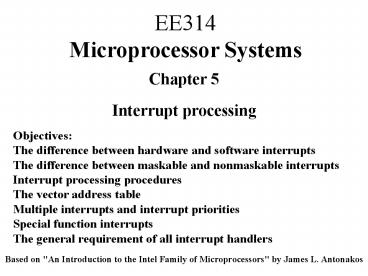 PPT – Interrupt processing PowerPoint presentation | free to view - id ...
