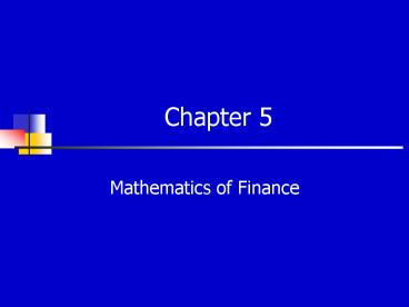 Mathematics of Finance presentation | free to view