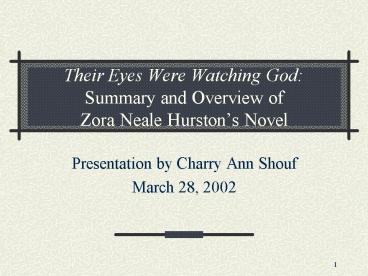 Their Eyes Were Watching God: Summary and Overview of Zora Neale ...