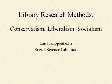 PPT – Library Research Methods: PowerPoint presentation | free to ...