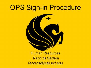OPS Signin Procedure presentation | free to view