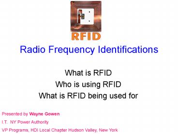 PPT – Radio Frequency Identifications PowerPoint presentation | free to ...