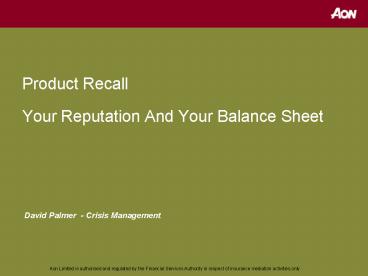 Product Recall presentation | free to download