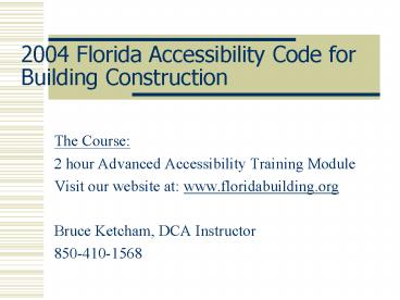 PPT – 2004 Florida Accessibility Code for Building Construction ...